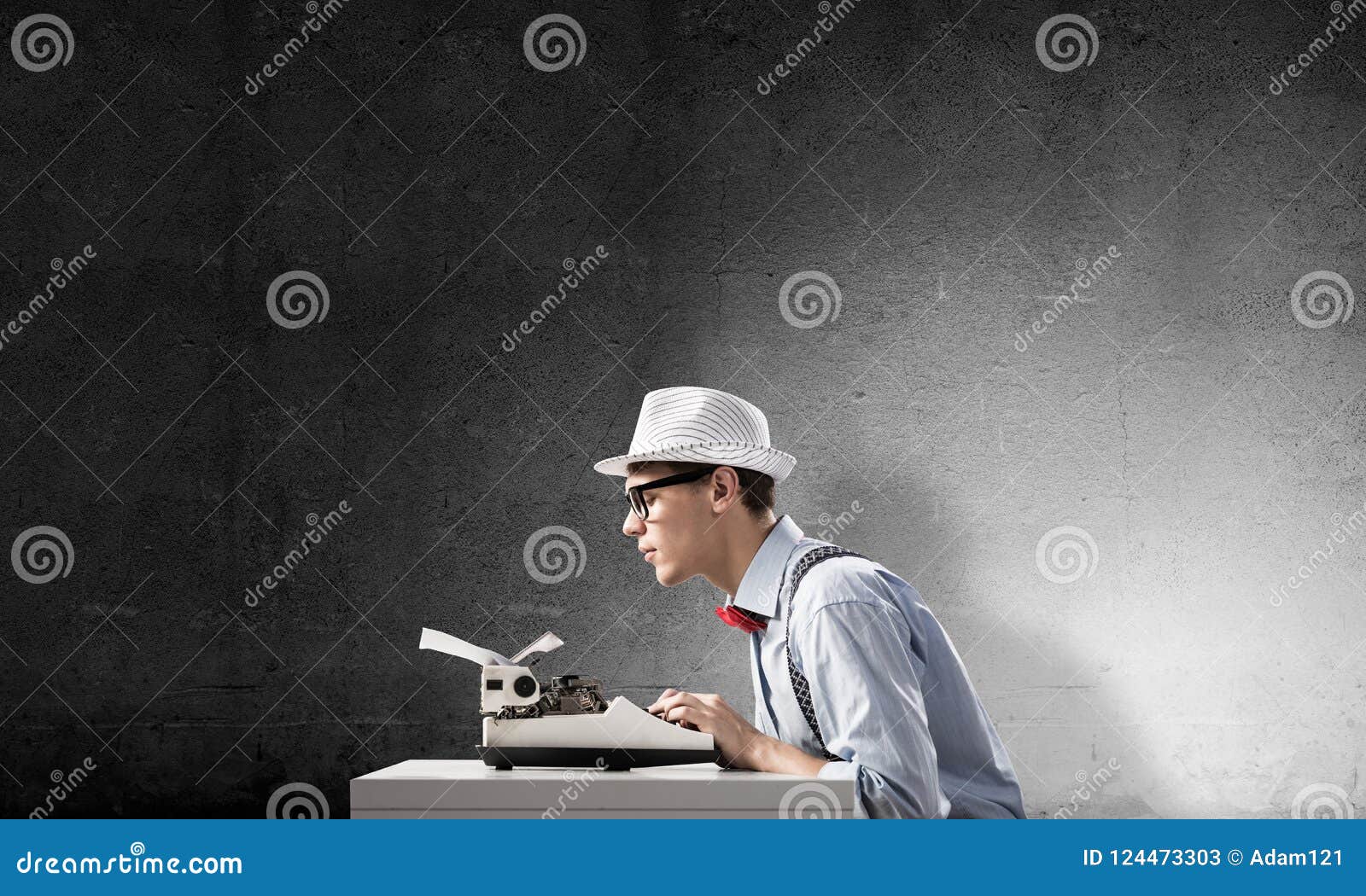 Creative Inspiration of Young Writer. Stock Image - Image of dark ...