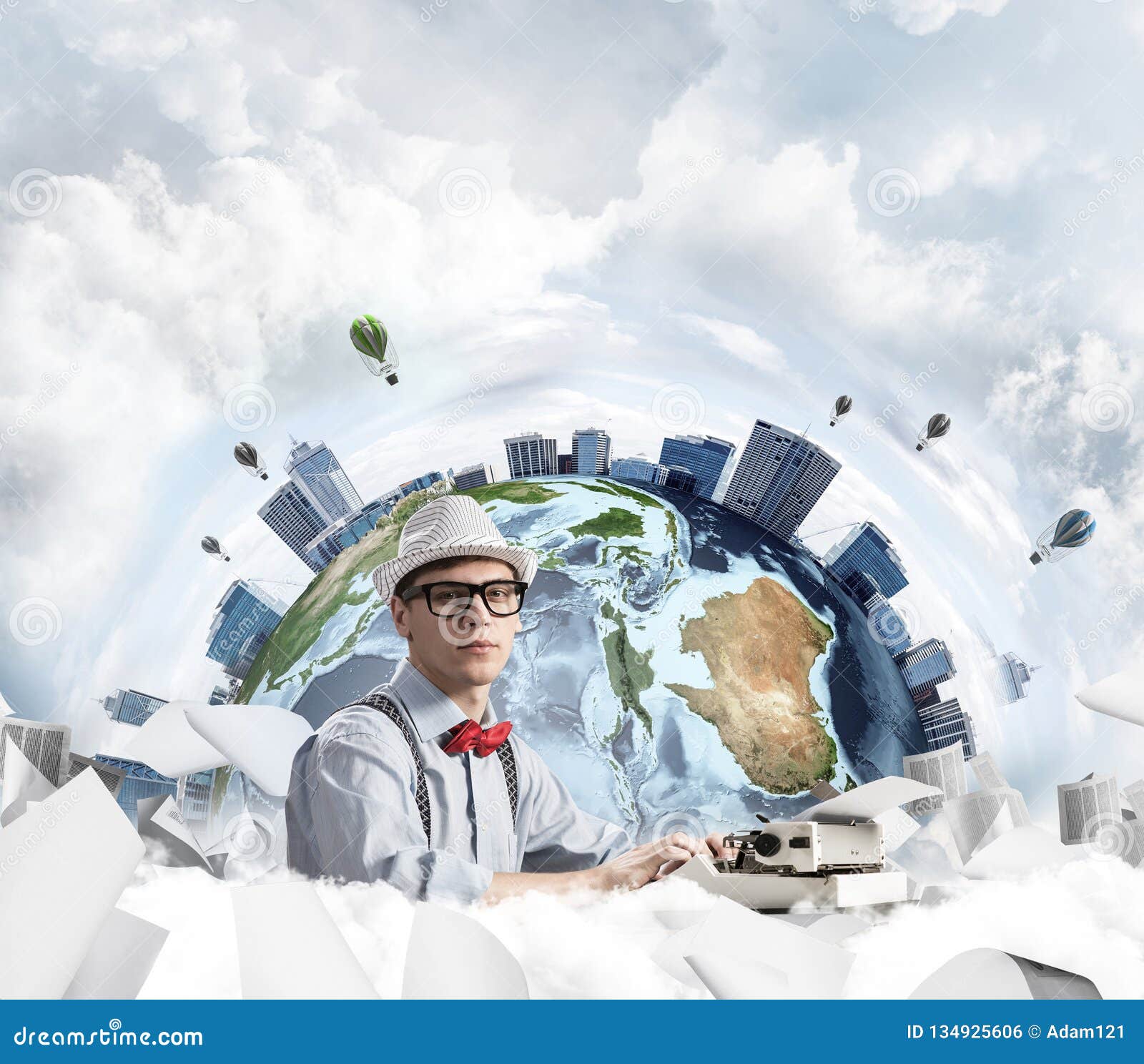 Creative Inspiration of Young Writer. Stock Photo - Image of papers ...