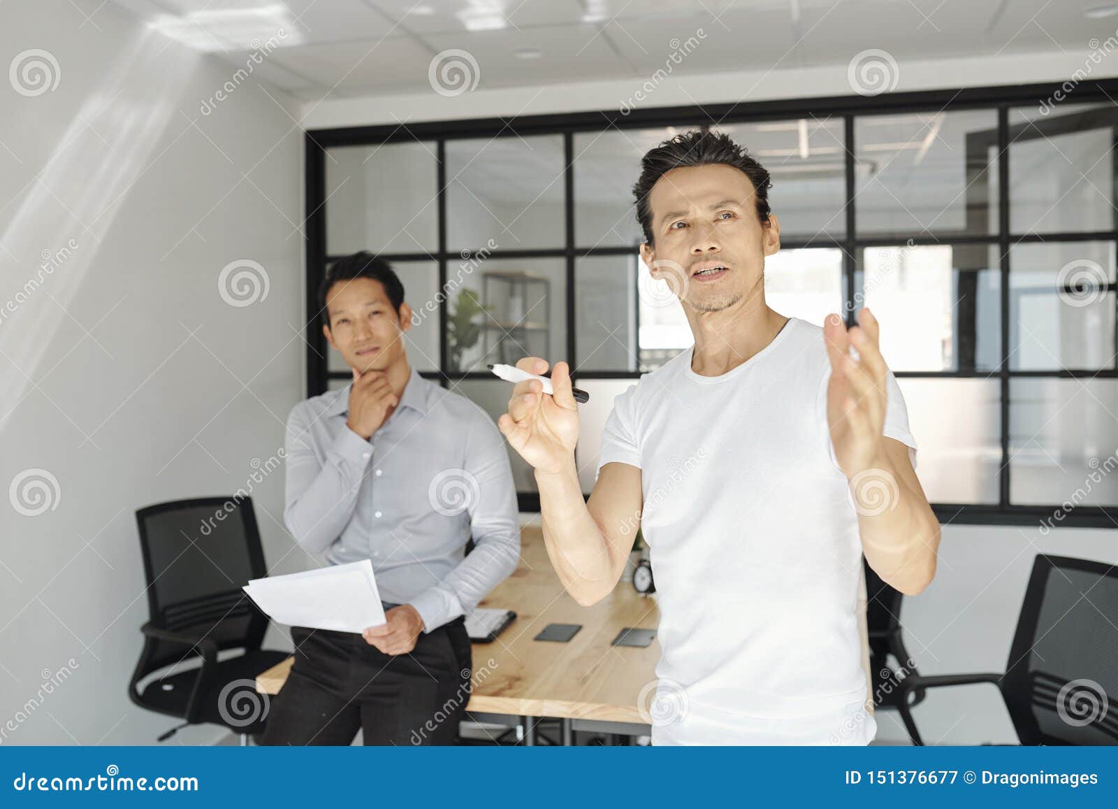 Creative Designer Explaining Ideas Stock Image - Image of strategy ...