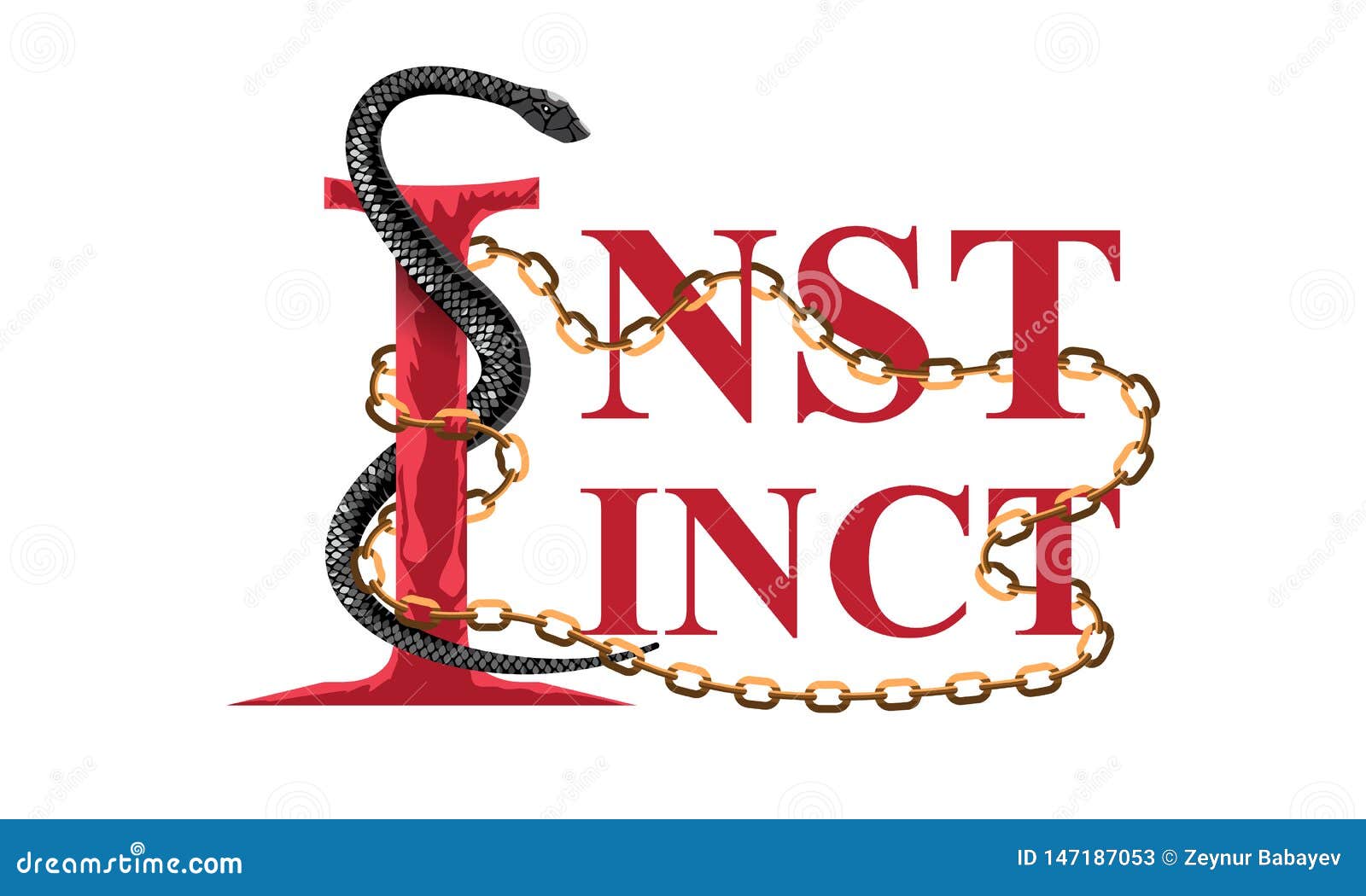 Instinct - T Shirt Design Slogan And Animal Skin Print On The ...