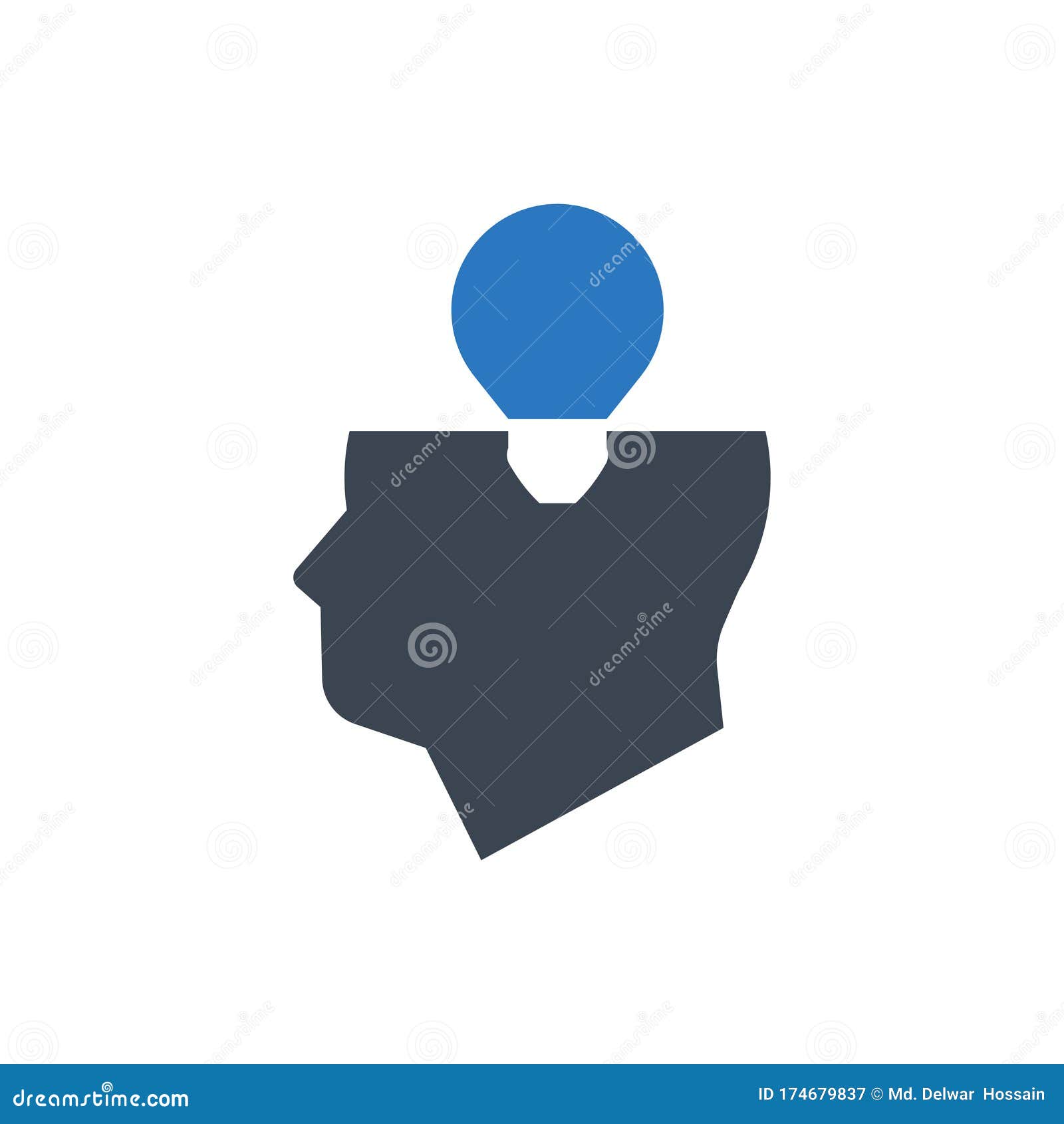 Thinking Intellectual Work, The Man Goes Around Vector Illustration ...