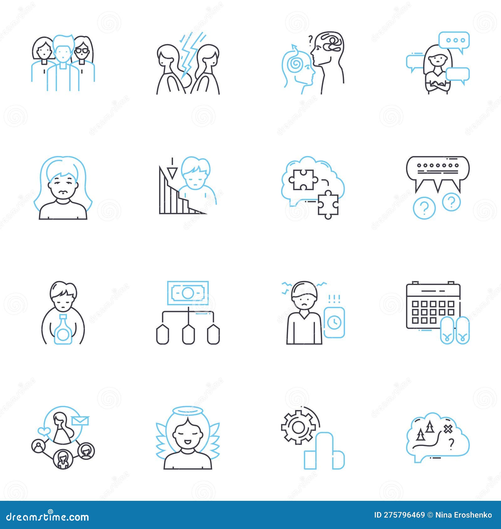 Creative Intelligence Linear Icons Set. Imagination, Innovation ...