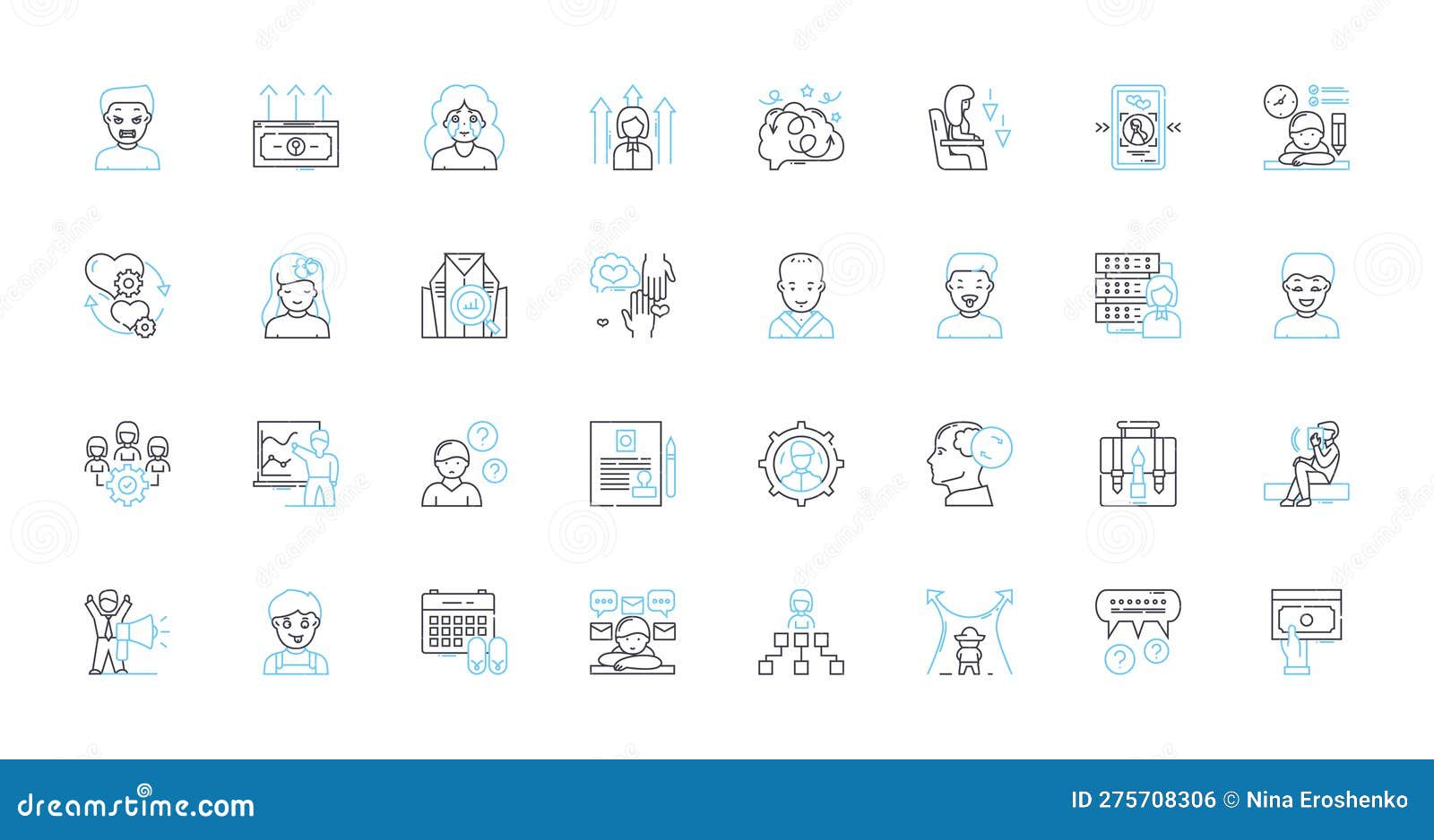 Creative Intelligence Linear Icons Set. Imagination, Innovation ...