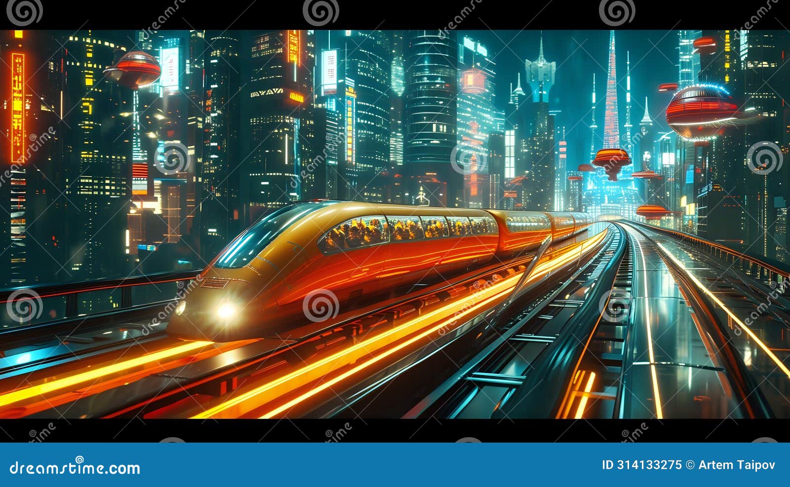 Future Retro: Vintage Train Transforms in Cyber Era./n Stock ...