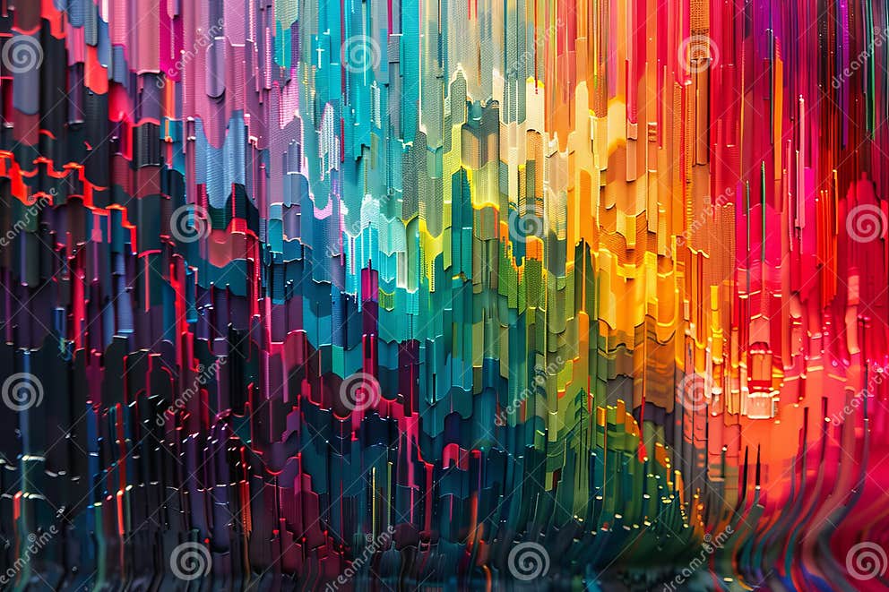 Creative Interpretation of Sound Wave Patterns in a Colorful Abstract ...