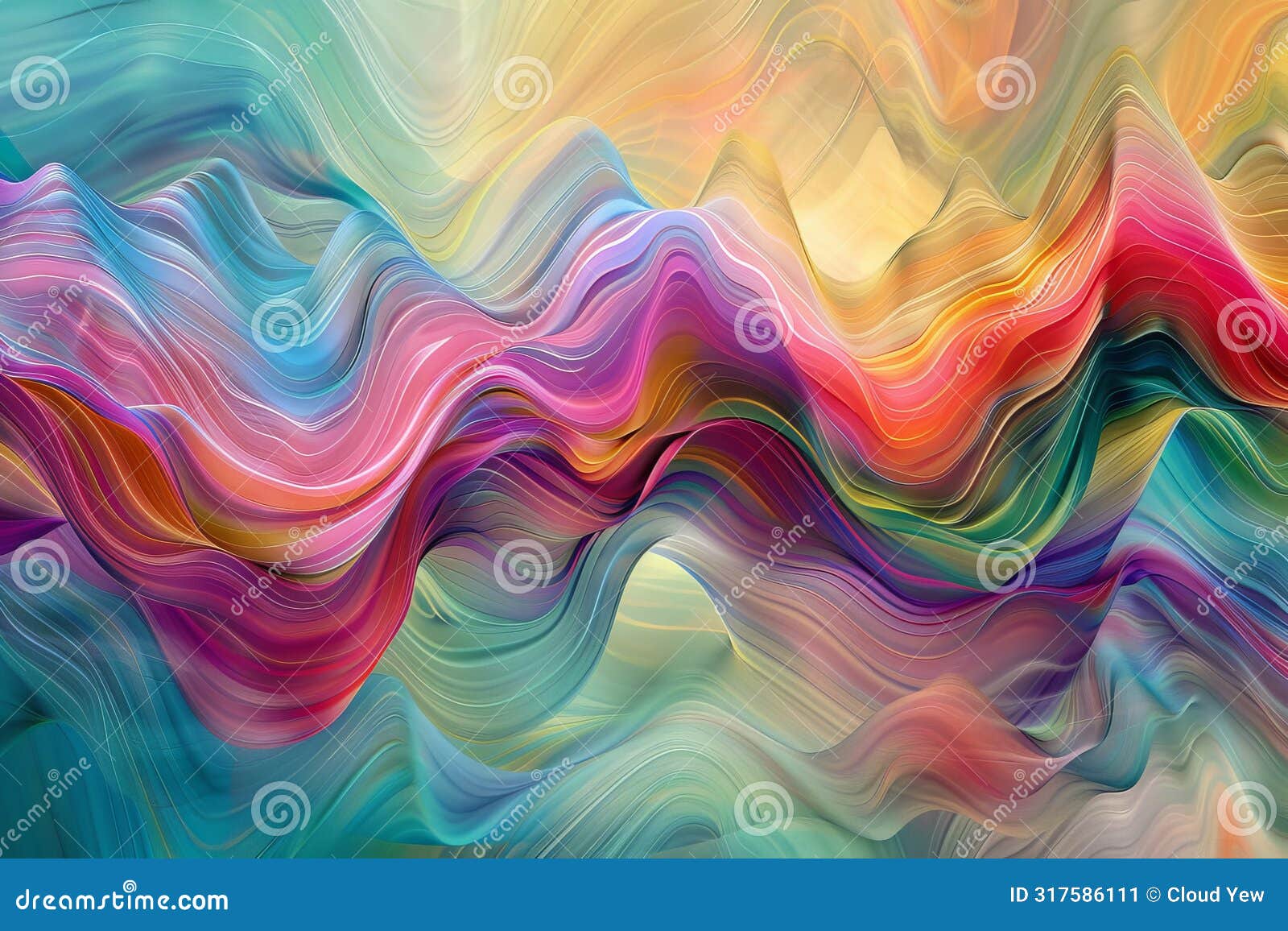 Creative Interpretation of Sound Wave Patterns in a Colorful Abstract ...