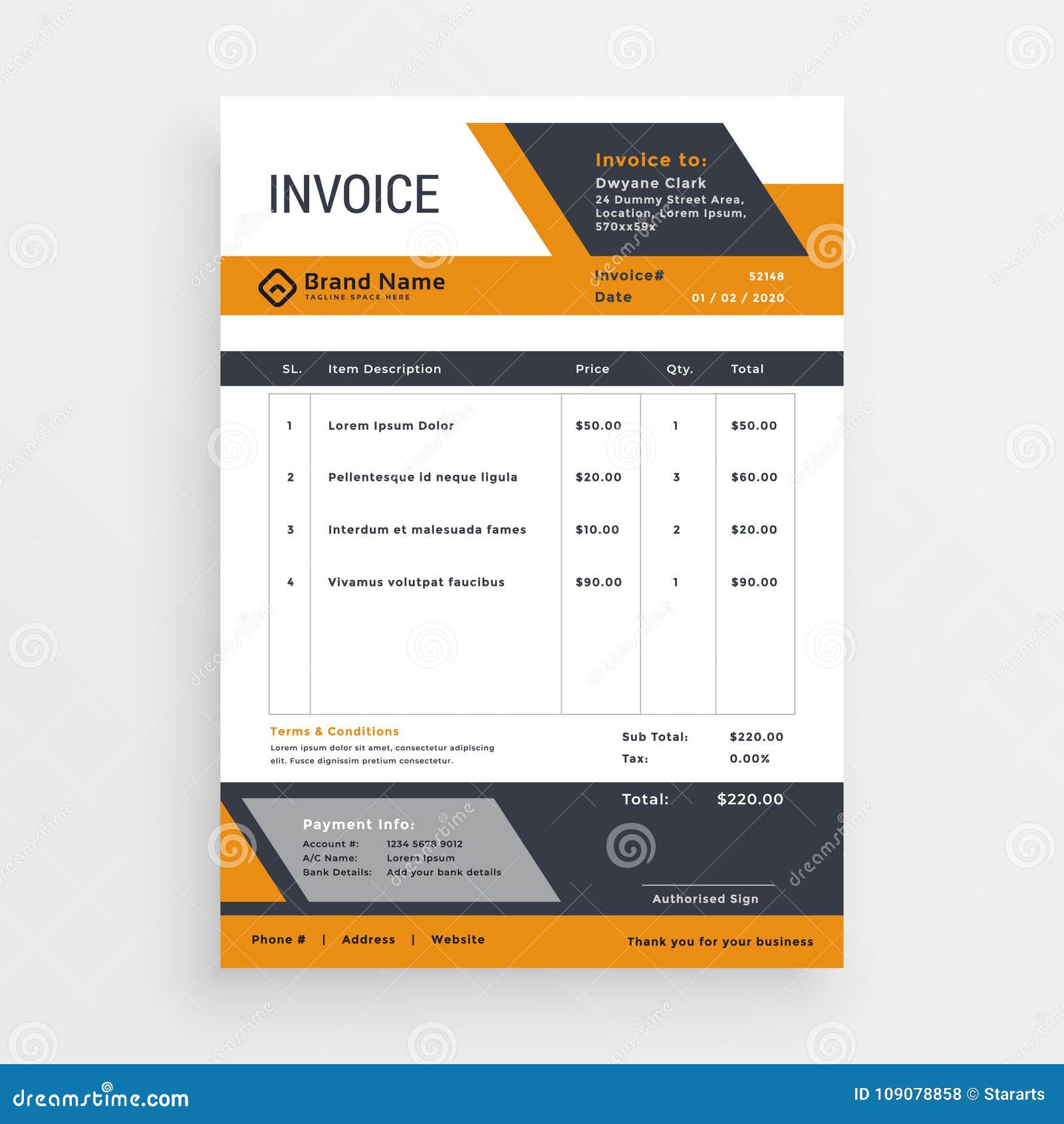 Creative Invoice Template Vector Design Stock Vector - Illustration of ... Creative Invoice Template Vector Design Stock Vector - Illustration of ...