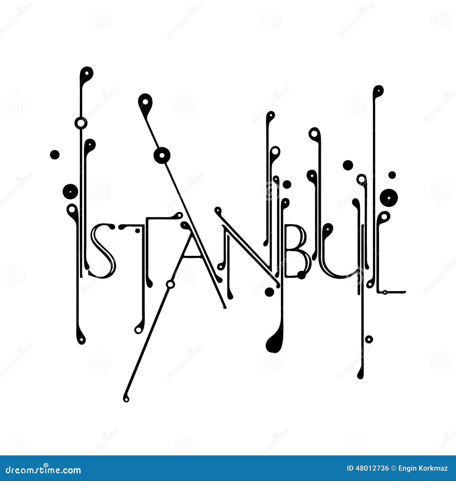 Creative Istanbul Typography Stock Vector - Illustration of black ...