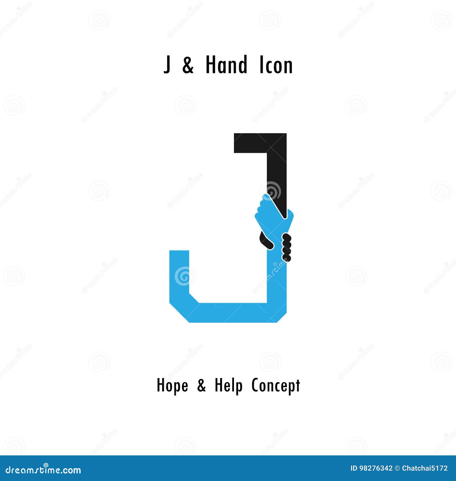 Creative J- Alphabet Icon Abstract and Hands Icon Design Vector Stock ...