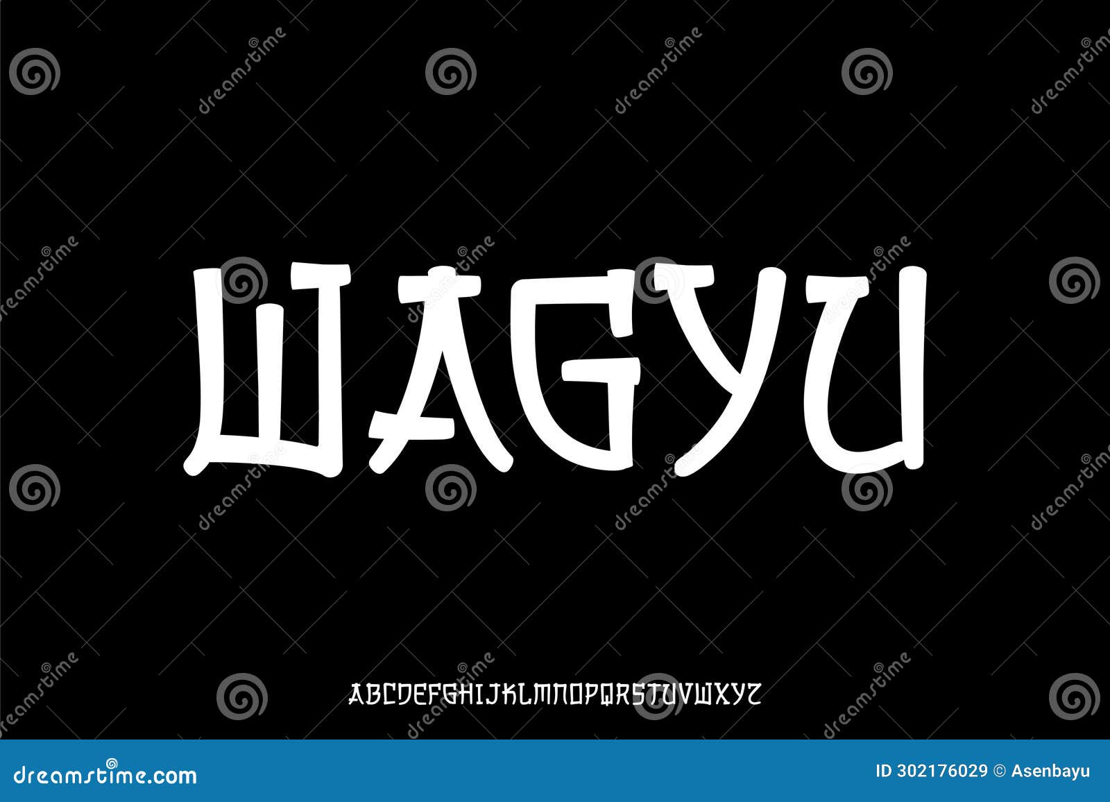 Creative Japanese Type Style Alphabet Display Font Vector Illustration ...