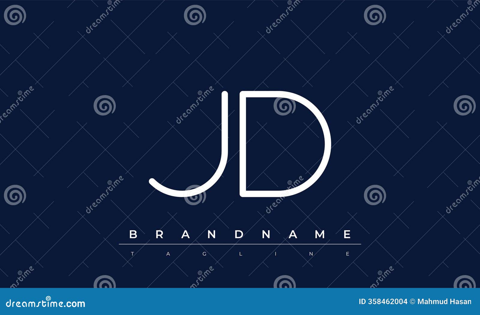 Creative JD Letter Initial Logo Vector Image | CartoonDealer.com #358462004