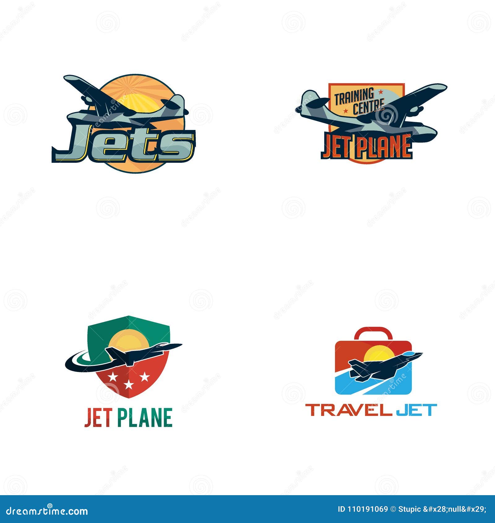 Creative Jet Plane Logo Vector Art Logo Stock Illustration ...