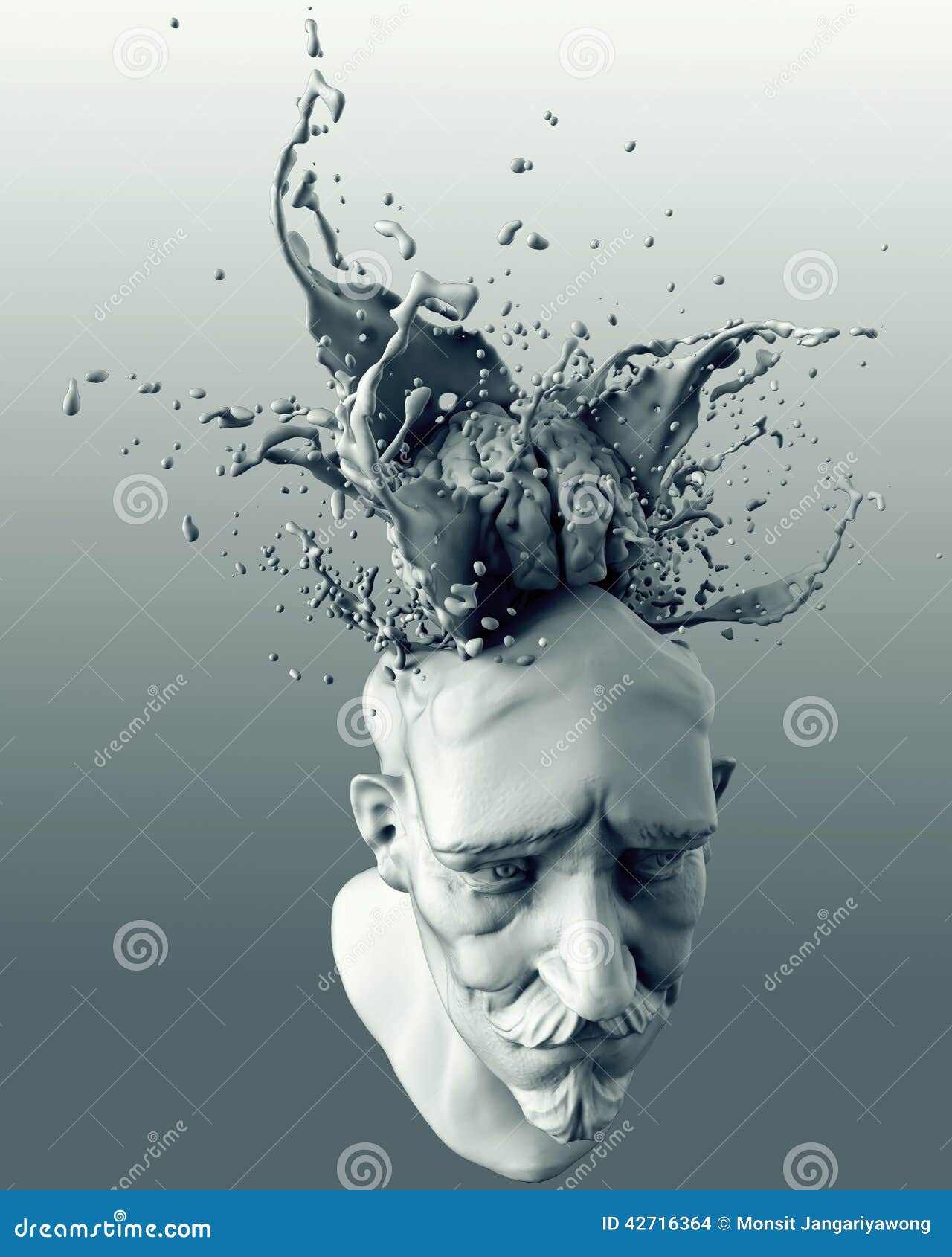 Creative Juice Brain with Clipping Path Stock Illustration ...