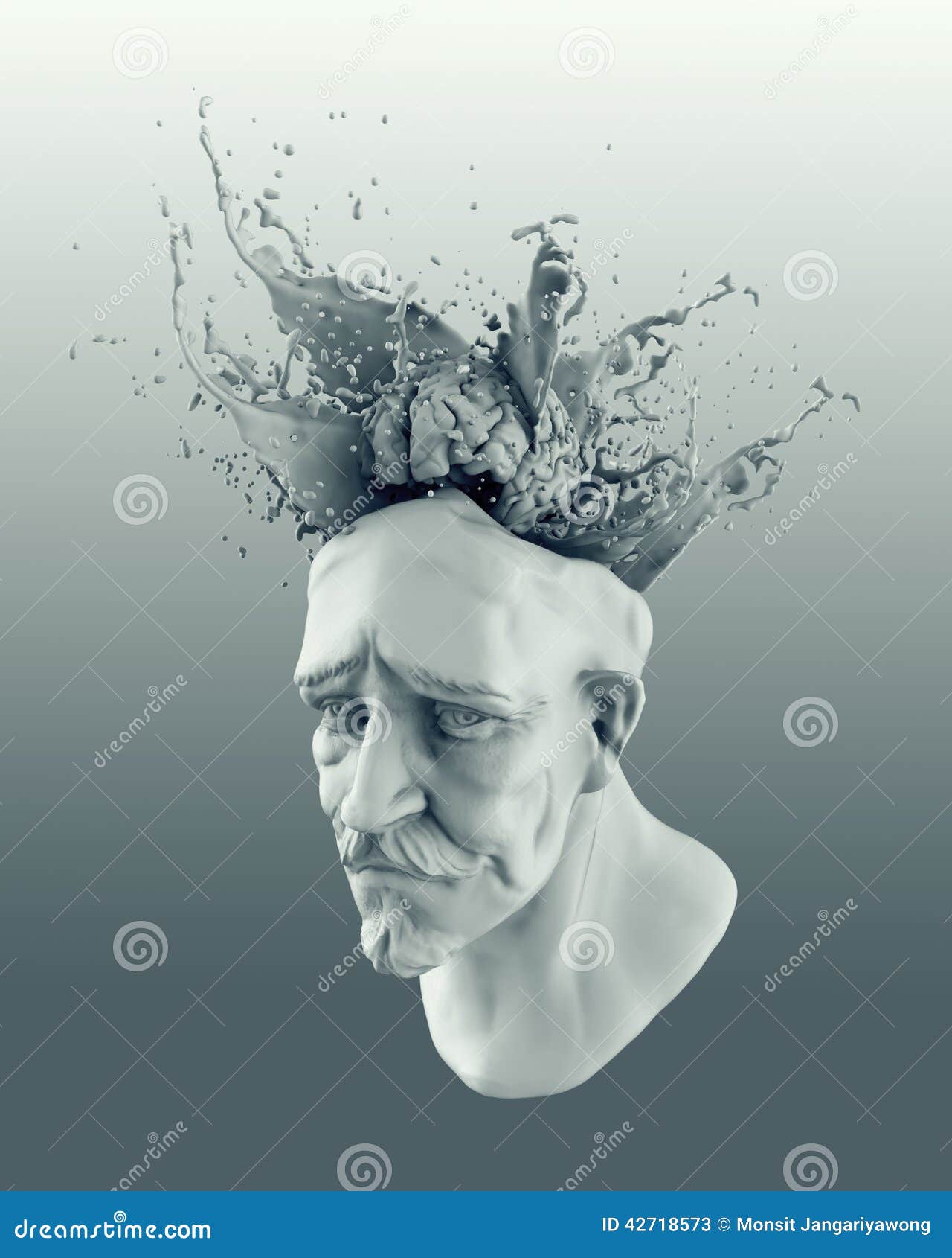 Creative Juice Brain with Clipping Path Stock Illustration ...