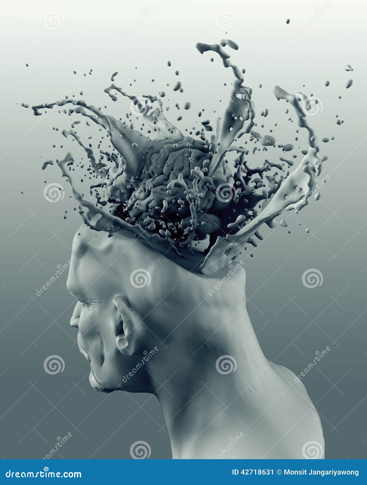 Creative Juice Brain with Clipping Path Stock Illustration ...