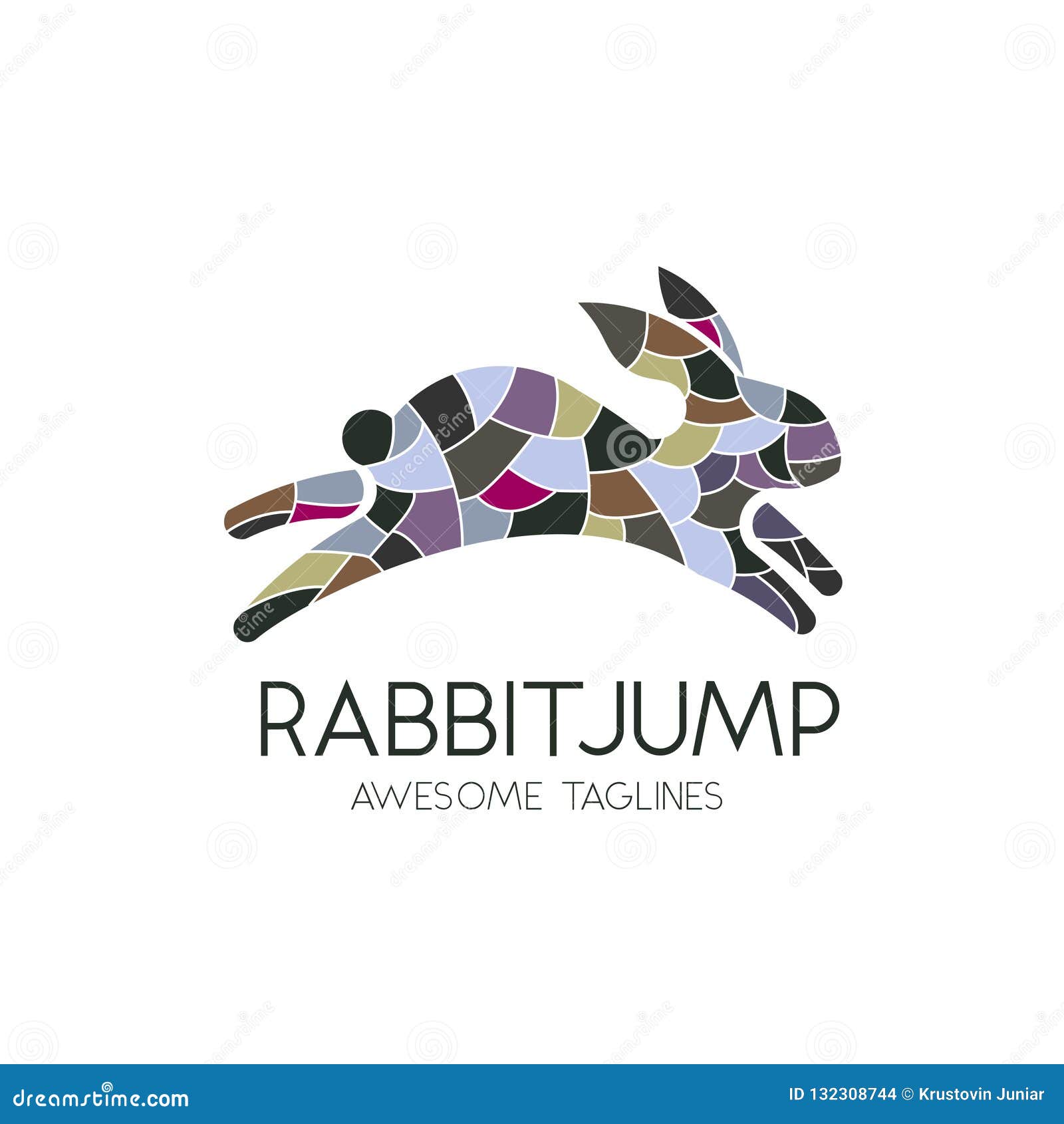 Jumping Rabbit or Bunny Logo Stock Vector - Illustration of rabbit ...