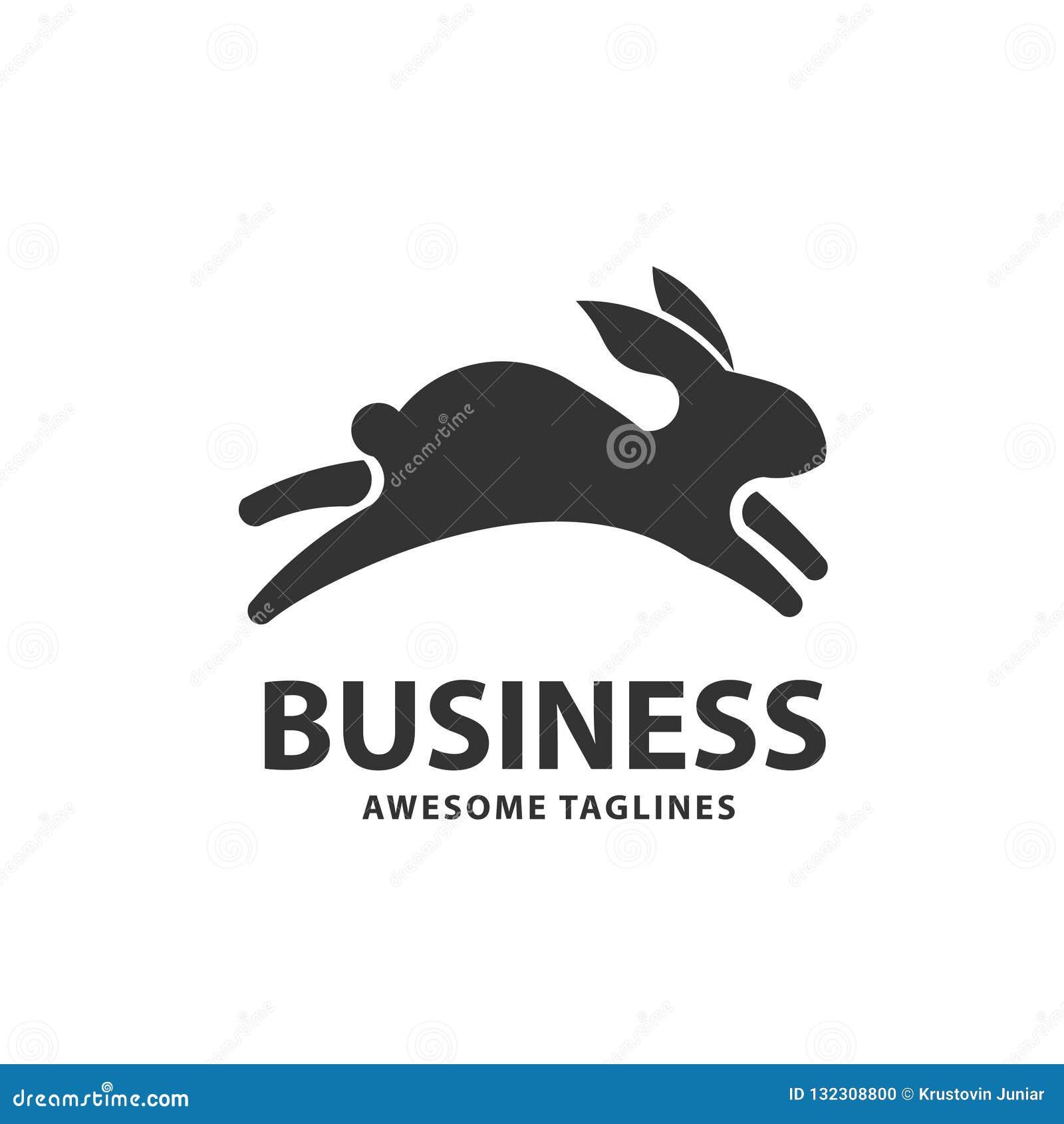 Jumping Rabbit or Bunny Logo Stock Vector - Illustration of line ...