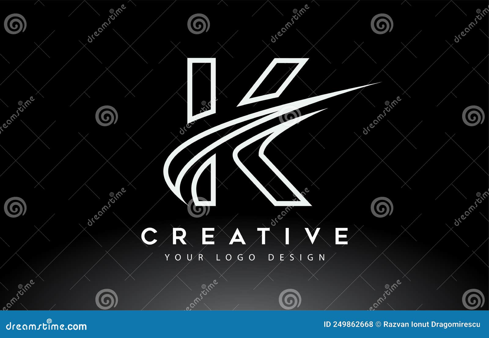 Creative K Letter Logo Design with Swoosh Icon Vector Stock Vector ...