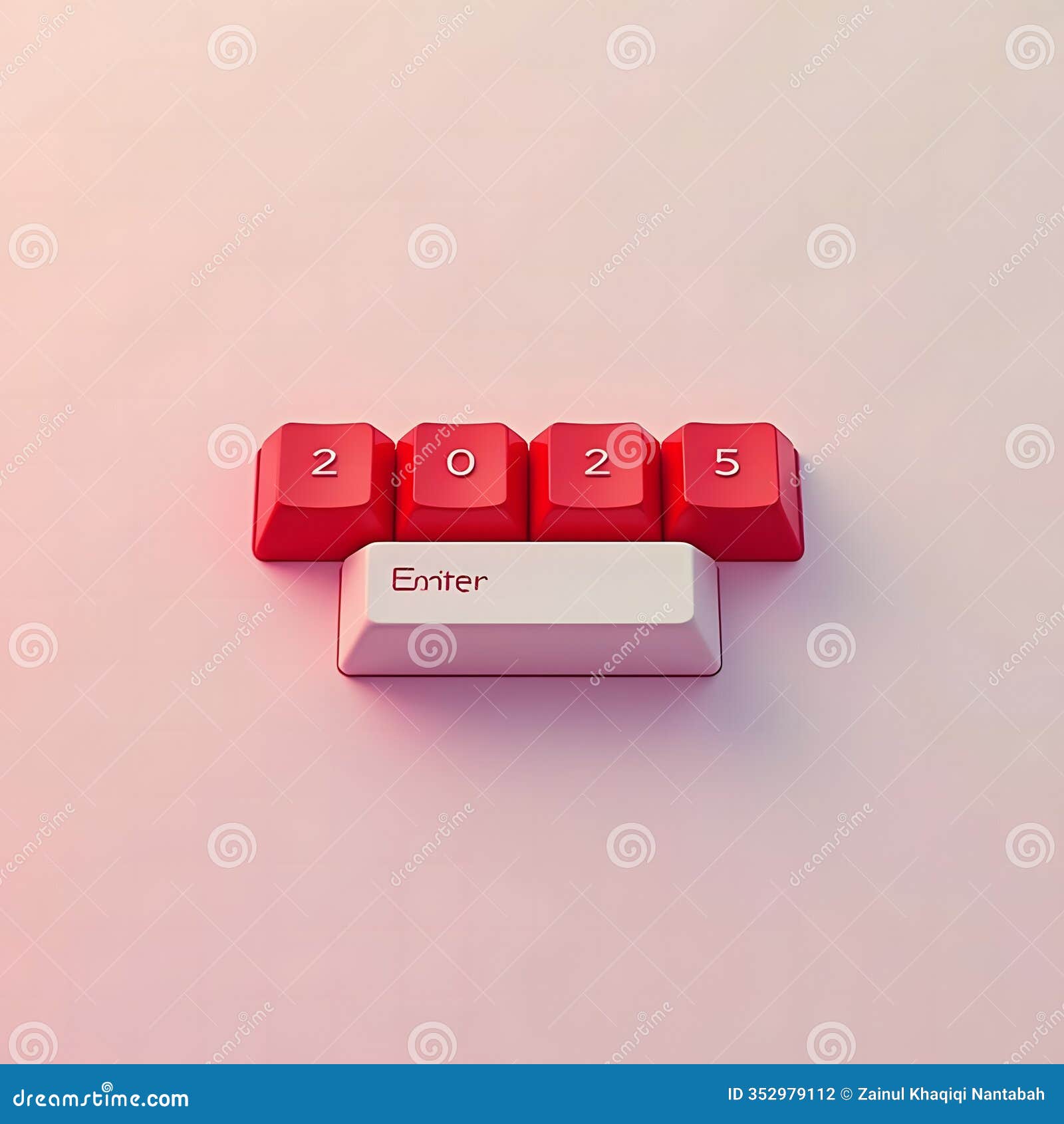 Creative Keyboard Setup Showing 2025 with Enter Key Highlighted Stock ...
