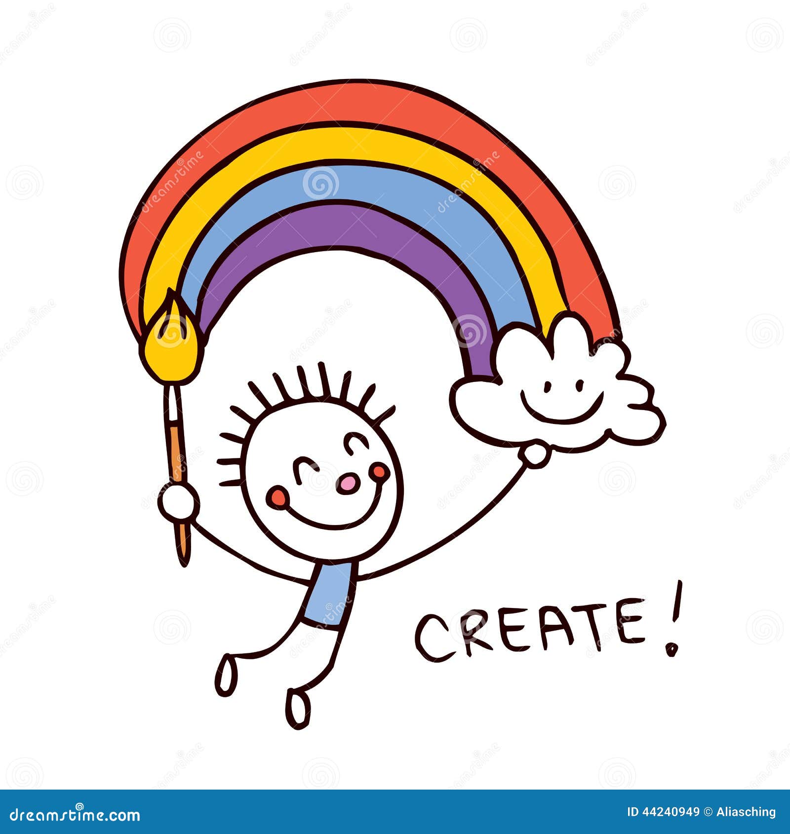 Creative kid painter stock vector. Illustration of drawn - 44240949