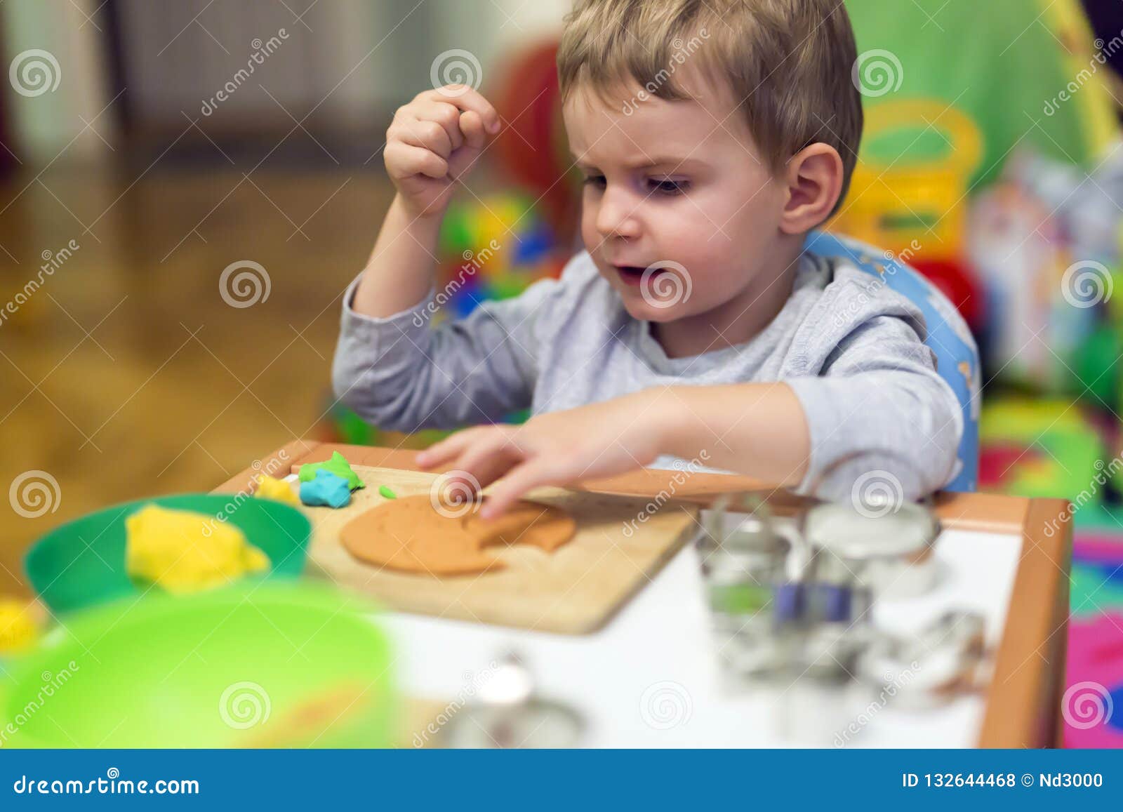 Crative Boy in His Workshop Stock Photo - Image of molding, fingers ...