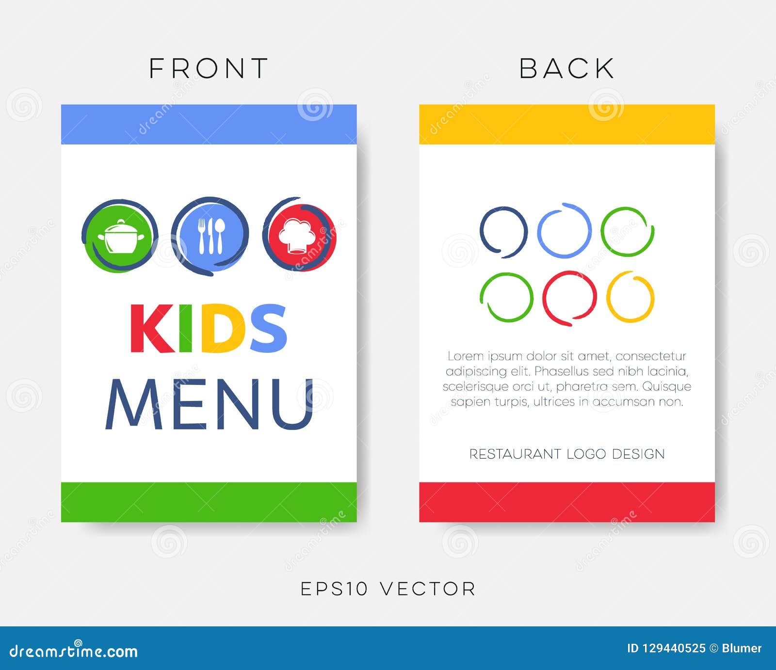Creative Kids Restaurant Menu or Brochure Template Stock Vector ...