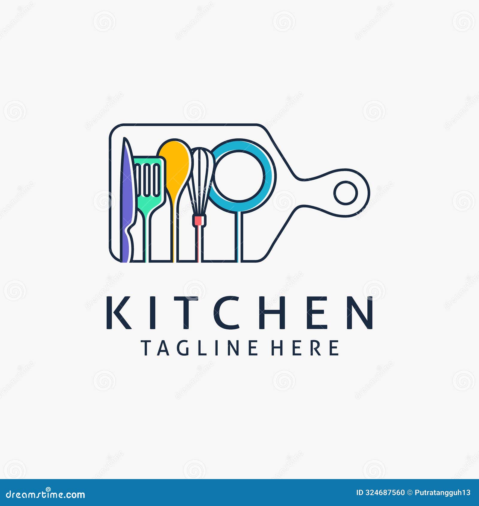 Creative Kitchen Logo Design Stock Illustration - Illustration of ...