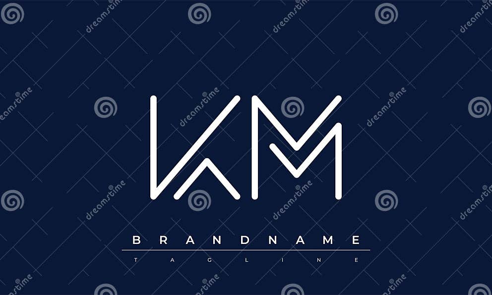 Creative KM Letter Initial Logo Vector Image Stock Vector ...