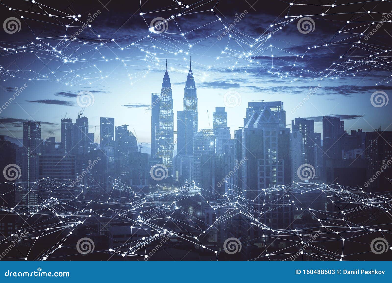 Creative city network stock image. Image of building - 160488603