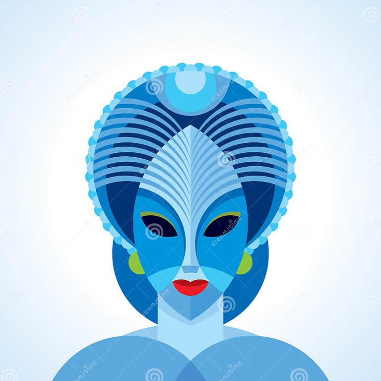 Creative Lady Face with Style Stock Vector - Illustration of girl, long ...