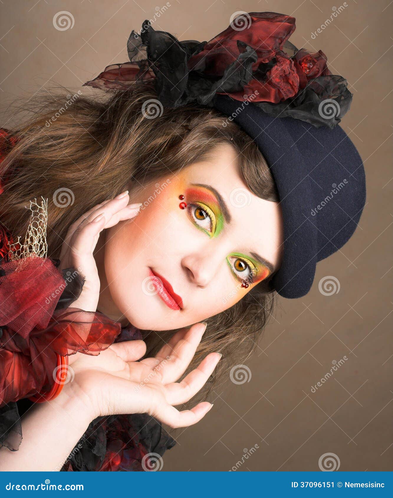 Creative lady. stock image. Image of silk, face, creative - 37096151