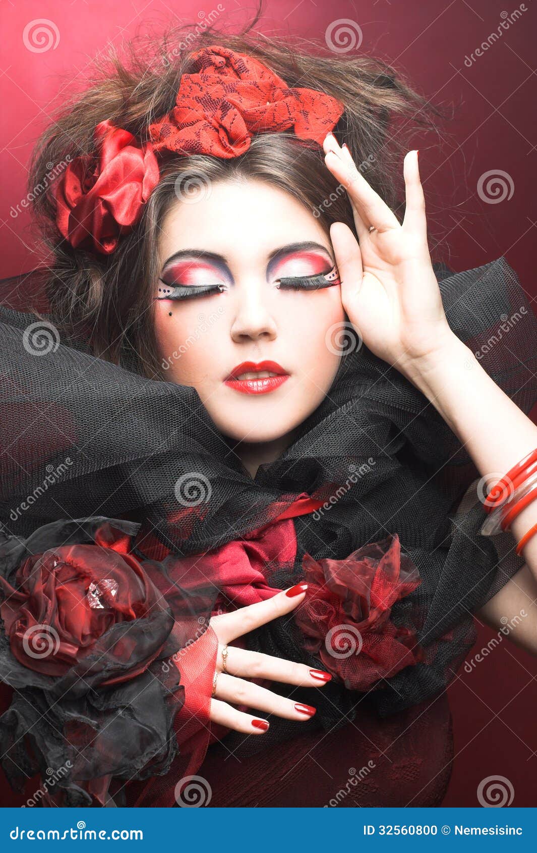 Creative lady. stock photo. Image of modernistic, makeup - 32560800