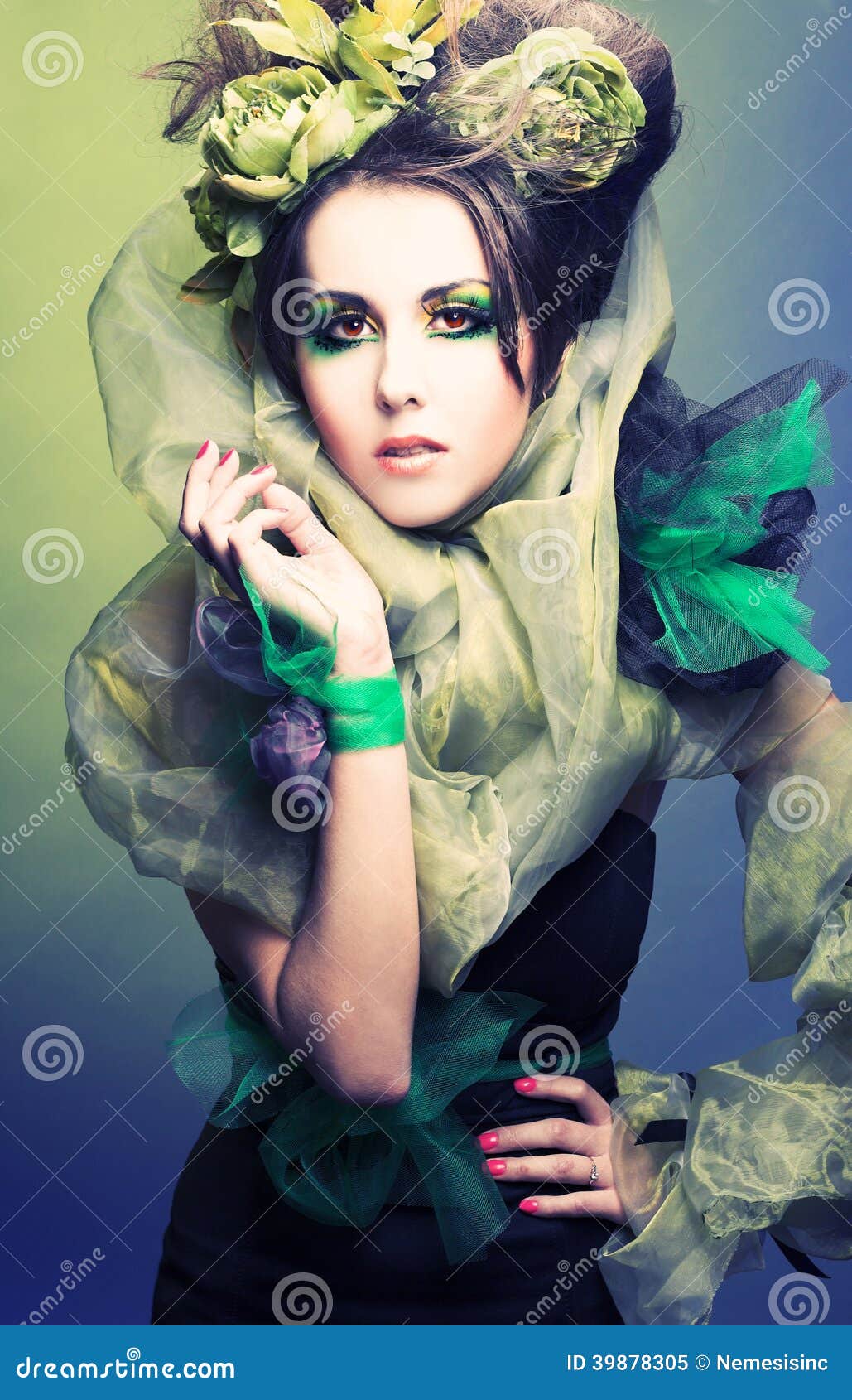 Creative lady. stock image. Image of colorful, cute, paint - 39878305