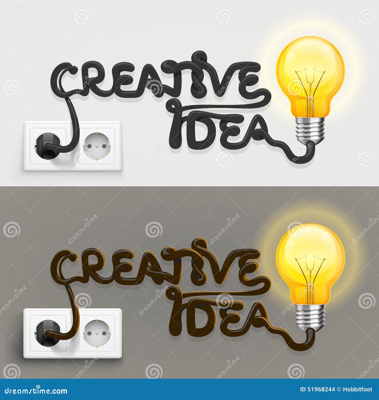 Creative Lamp with Cable Outlet Stock Vector - Illustration of bulb ...