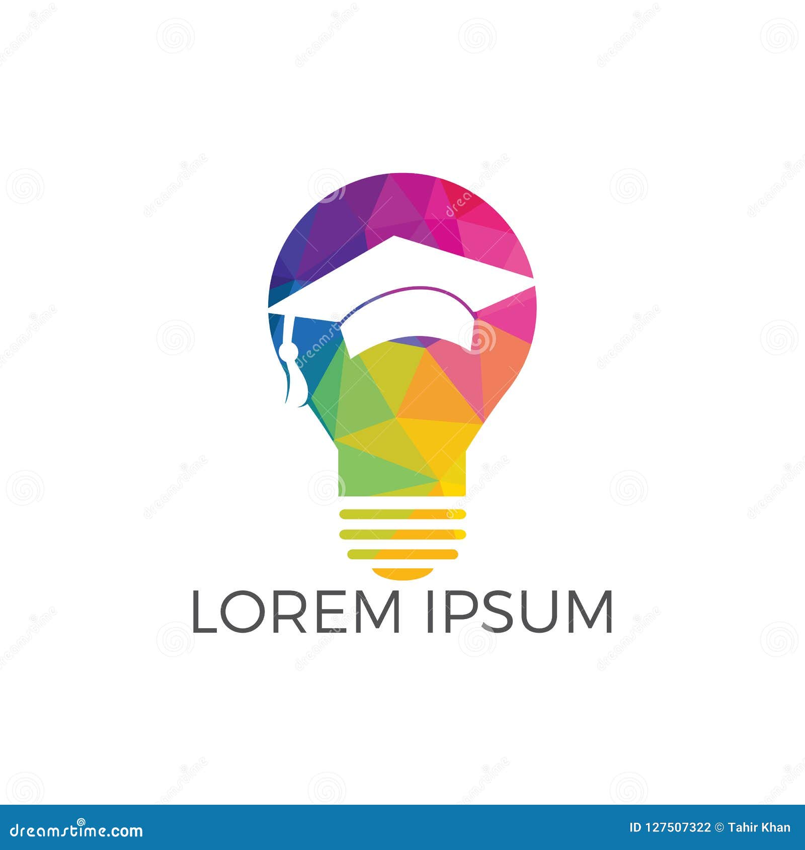 Light Bulb and Graduation Cap Logo. Stock Vector - Illustration of ...