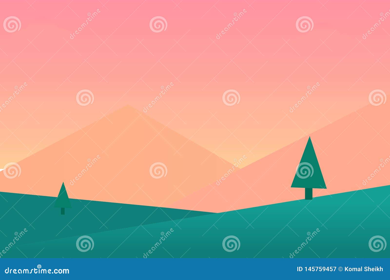 Creative Landscape Background Stock Illustration - Illustration of ...