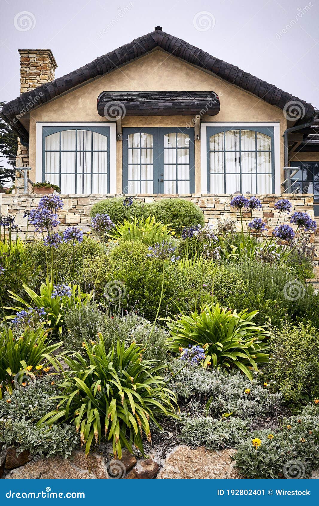 Creative Landscape Design on Background of a Beautiful House Stock ...
