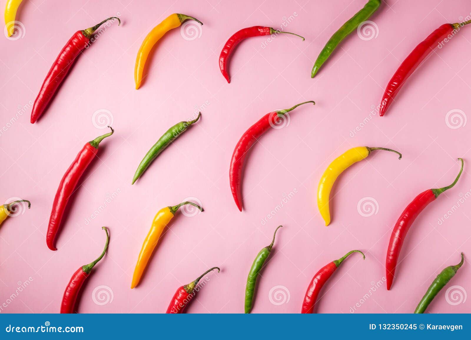 Creative Layout of Chili Pepper on Pink Background. Stock Image - Image ...