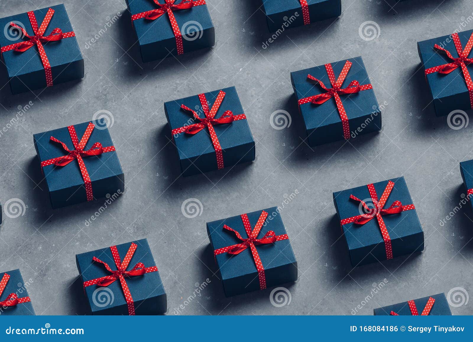 Creative Layout Christmas Gift Boxes., Flat Lay Pattern on Grey ...