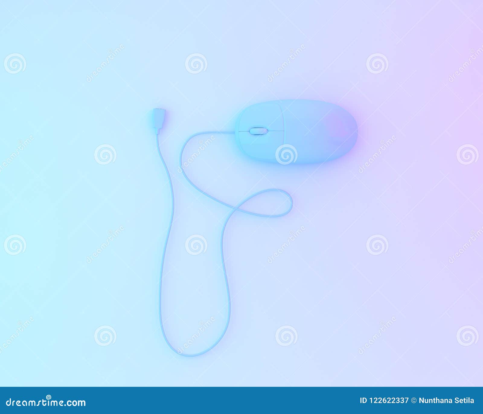 Creative Layout of Computer Mouse Painted in Blue and Vibrant Bo Stock ...