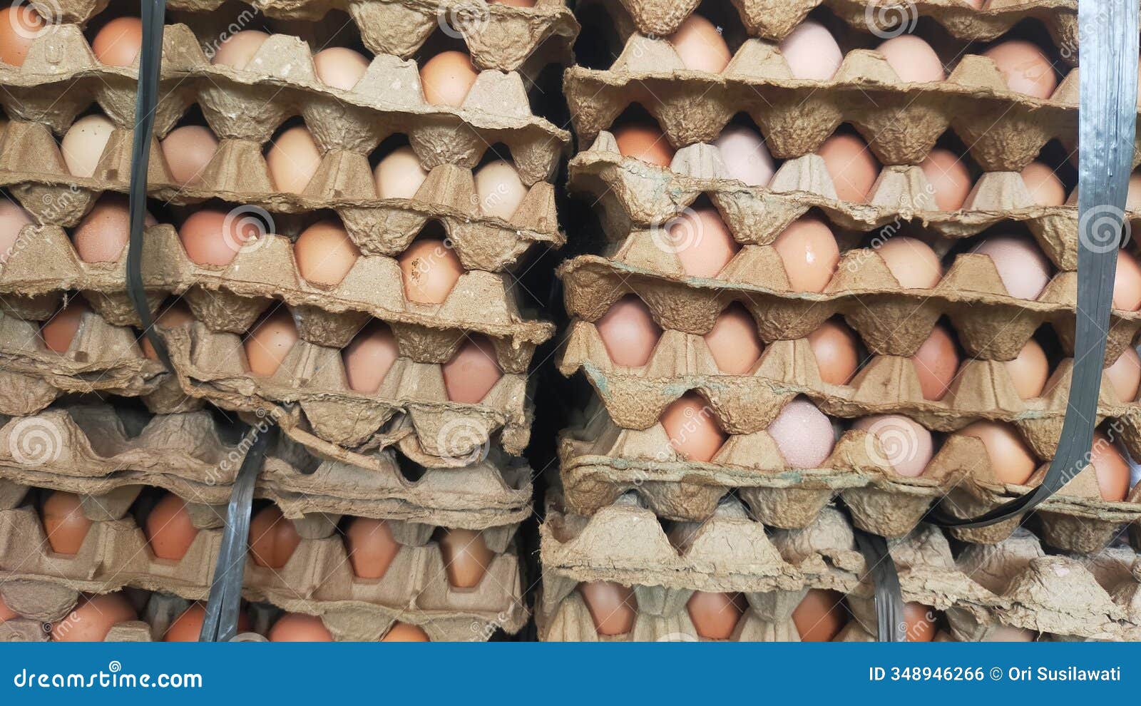 Creative Layout Consisting of Pile of Chicken Eggs. Stock Photo - Image ...