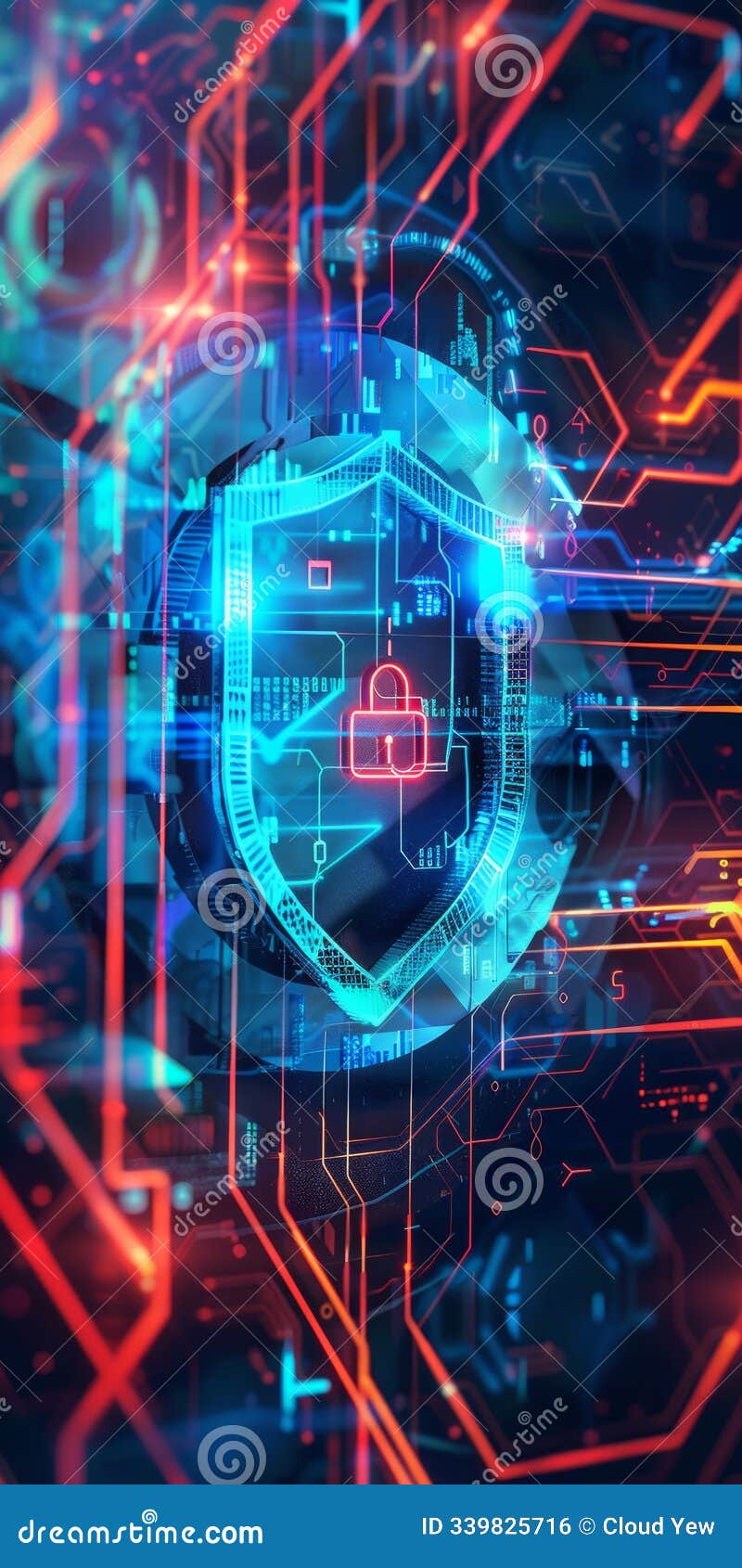 Creative Layout with Cyber Protection Themes for a Poster. Stock ...