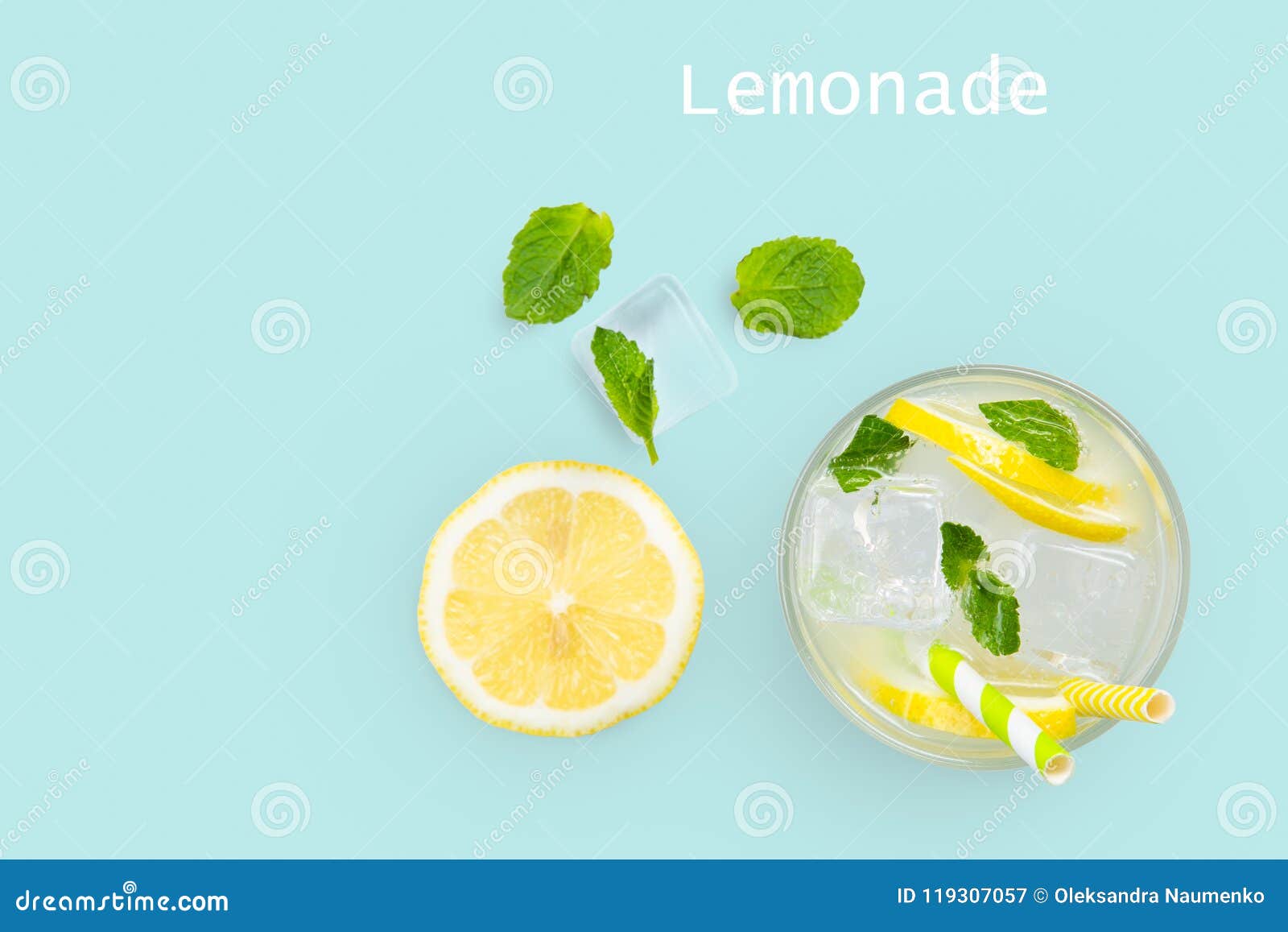 Creative Layout - Fresh Lemonade and Ingredients Isolated Stock Image ...
