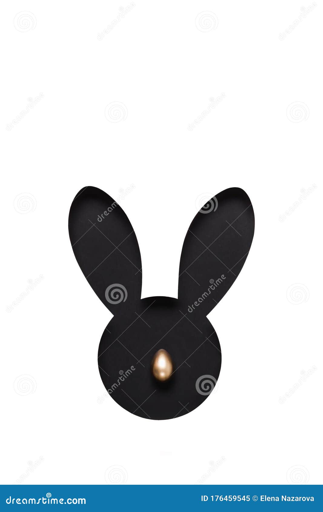 Creative Layout Made of Black Hole Rabbit Head with Golden Egg Nose ...