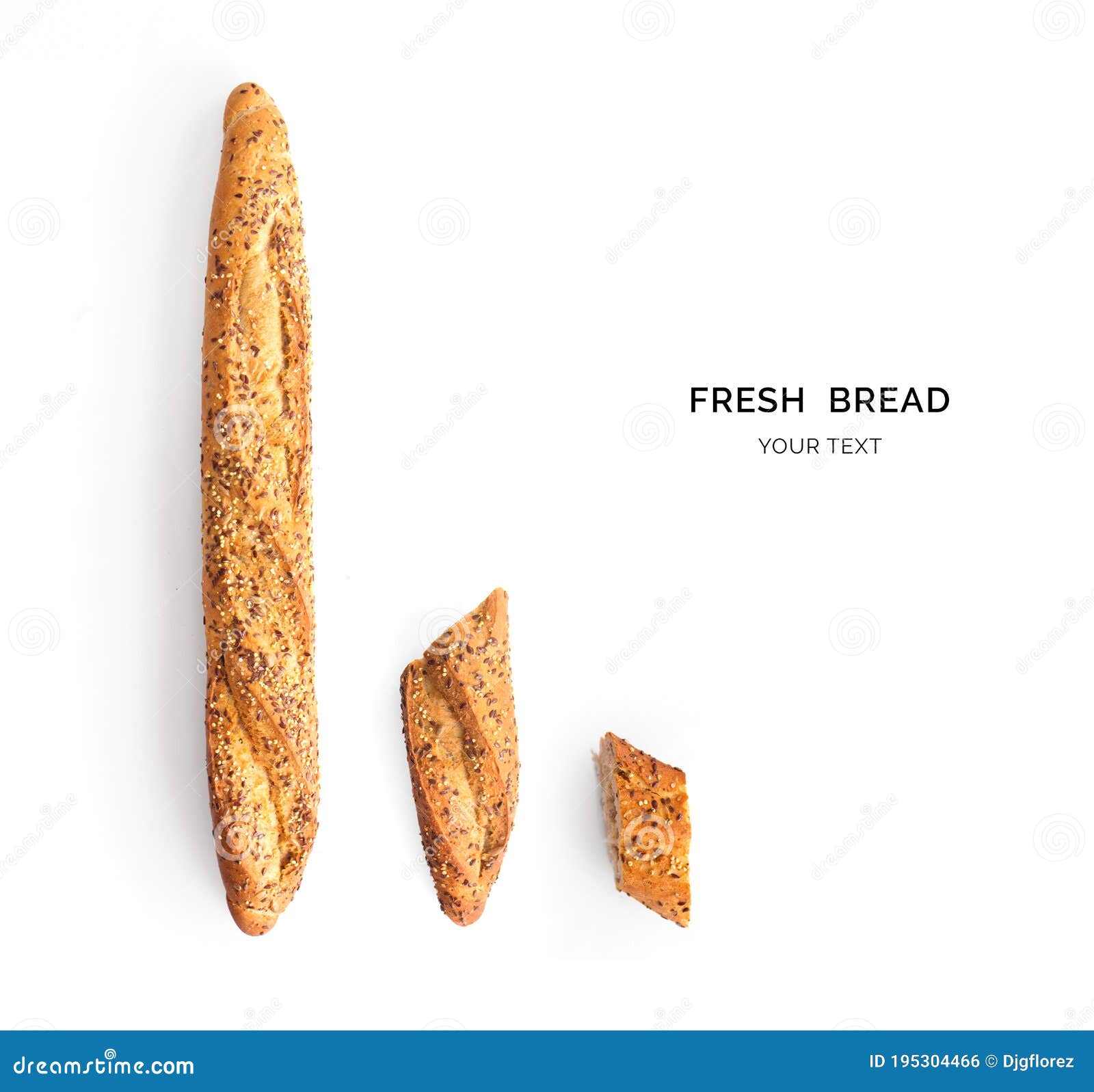 Creative Layout Made of Bread. Flat Lay. Food Concept. Stock Photo ...