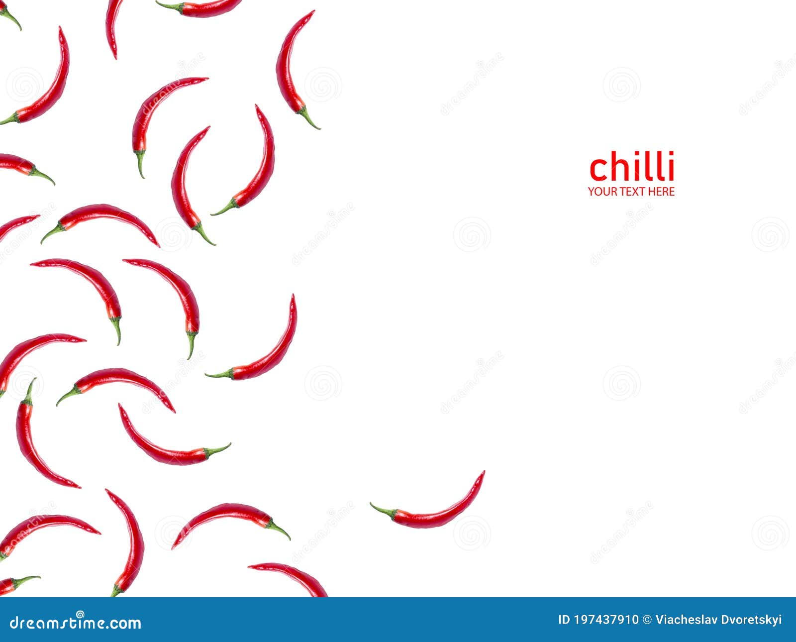 Creative Layout Made of Chilli on the White Background Stock ...