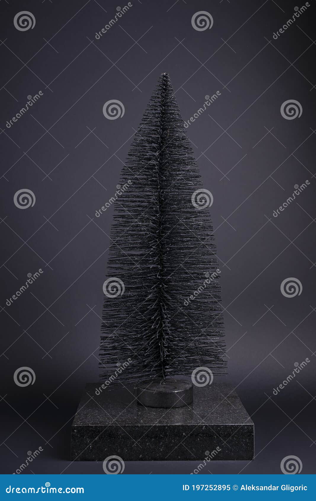 Creative Layout Made with Christmas Tree on Marble Podium Stock Image ...