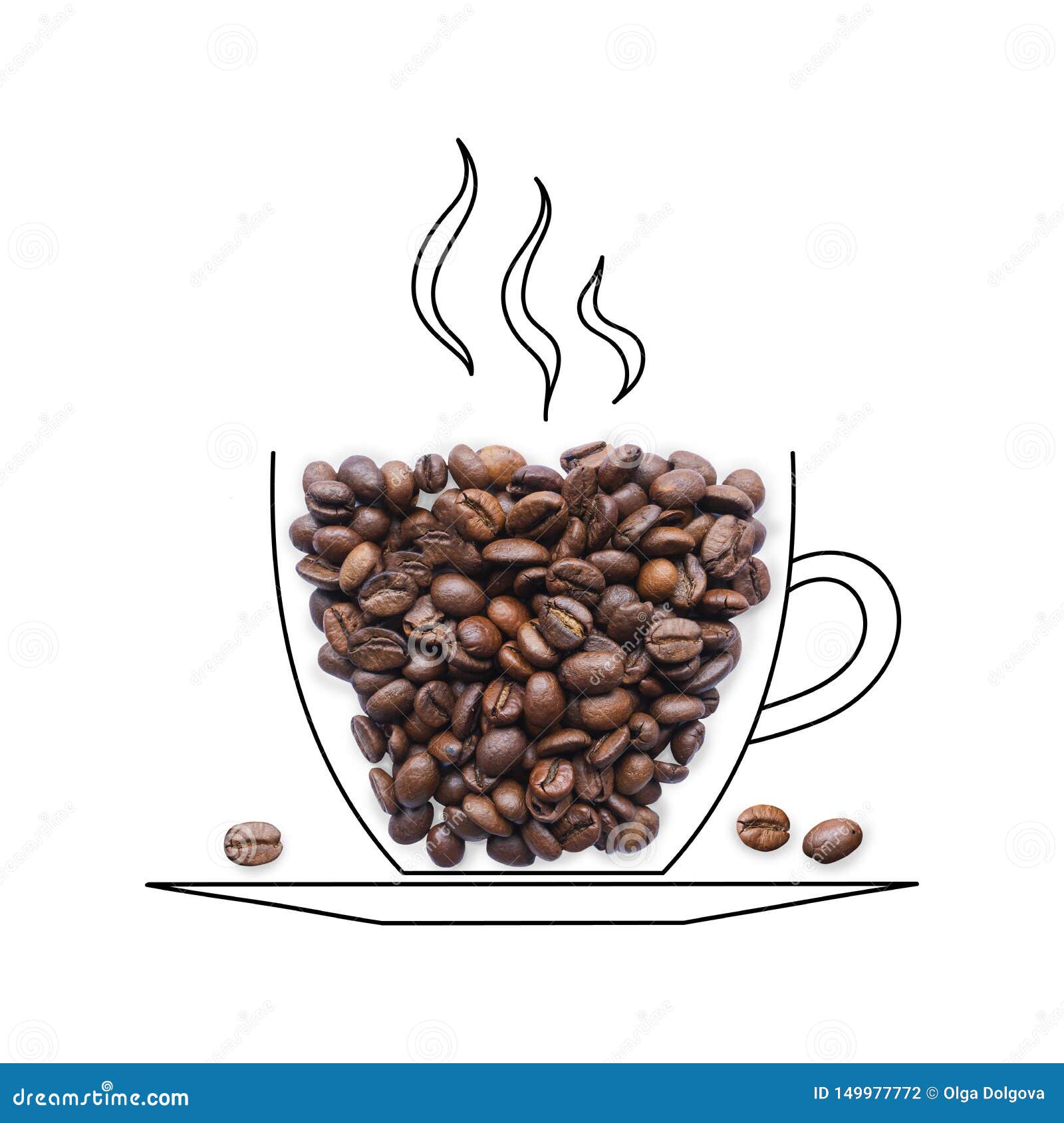 Creative Layout Made of Coffee Beans Stock Illustration - Illustration ...