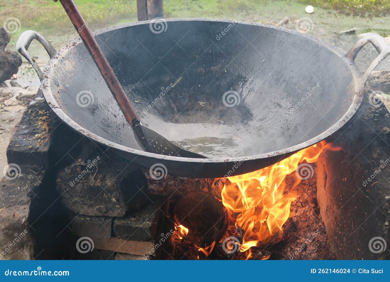 Creative Layout Made of from Fire and Cauldron for Cooking in the ...