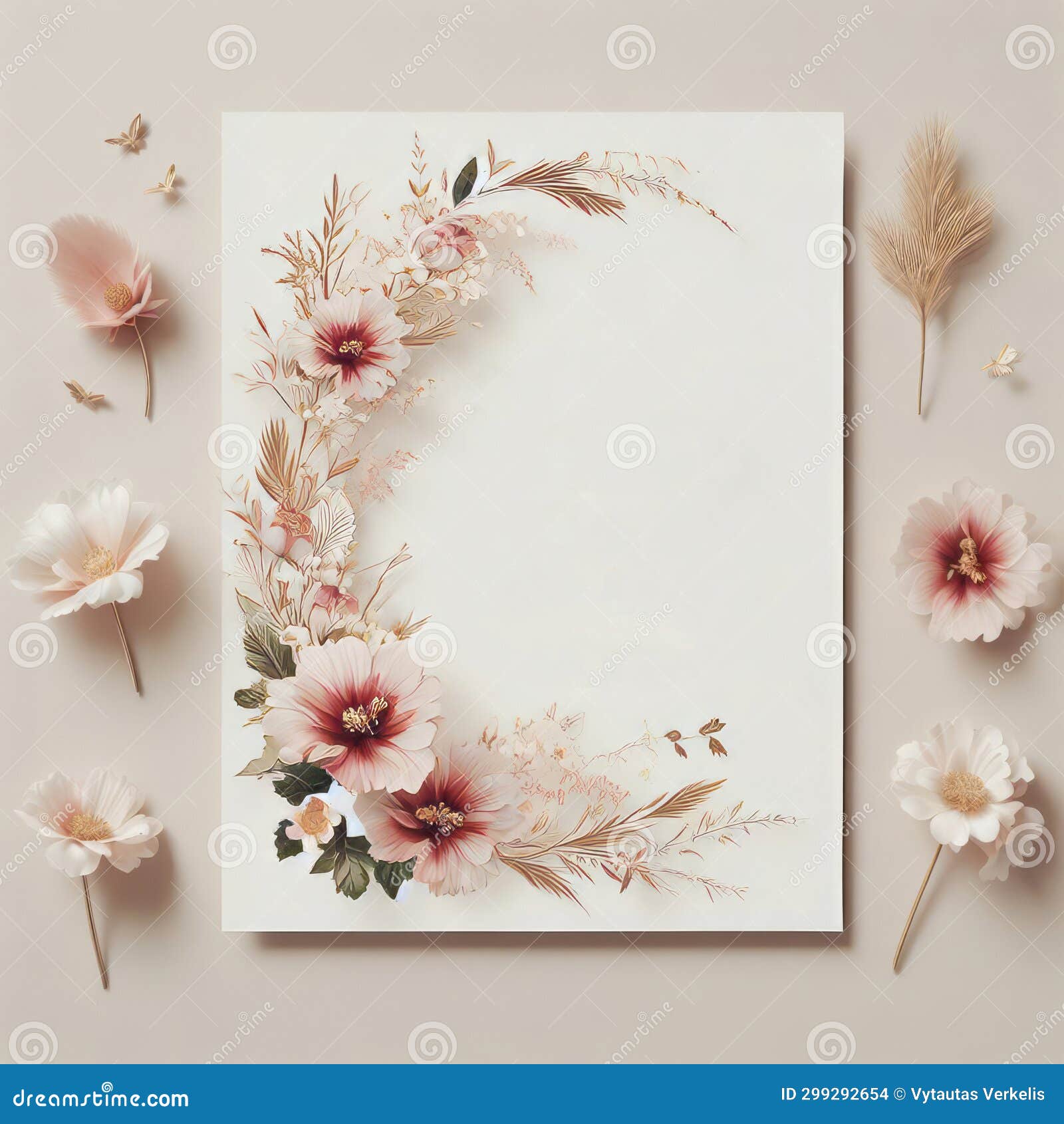 Creative Layout Made of Flowers and Leaves. Stock Photo - Image of ...